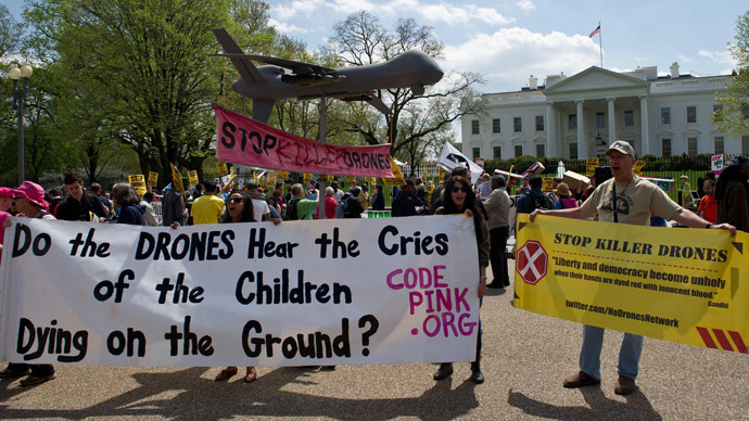Drones out of everywhere! Washington march against US drone warfare ...