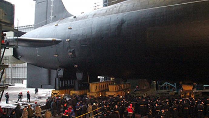 Silent sub: Russian noiseless Borei class nuclear submarine immersed ...
